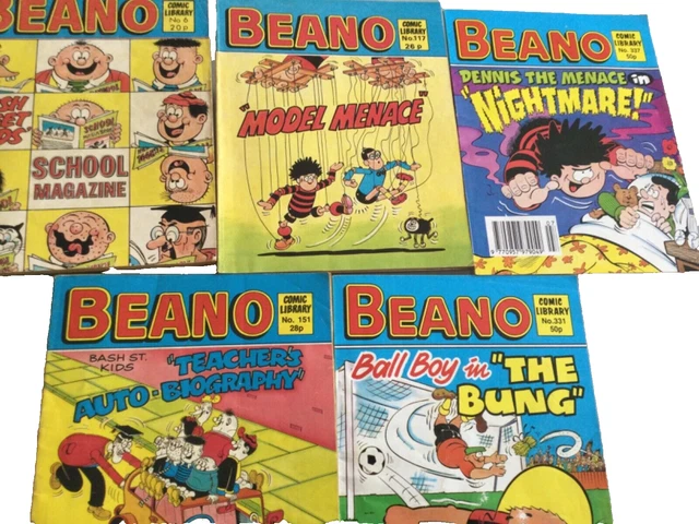 1990S VERY RARE Vintage Beano Comic Library Issue 6, 117, 151, 331 and ...