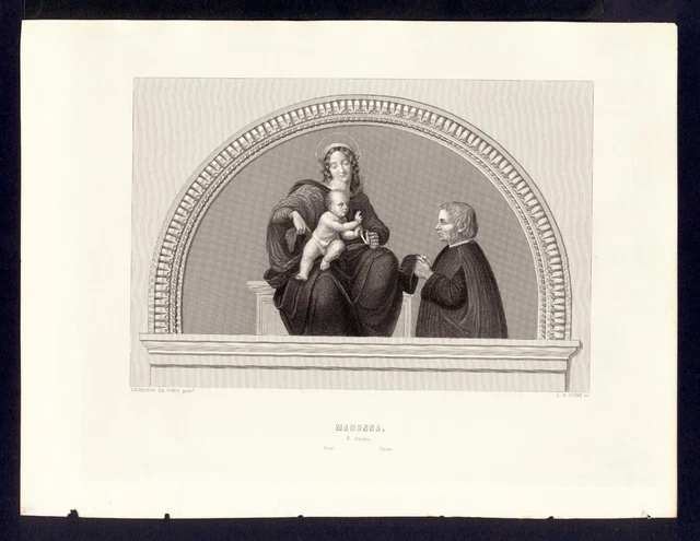 MADONNA, BY LEONARDO DA VINCI, engraving by Payne, 1850 approx. £28.42 ...