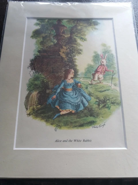 ALICE AND THE white rabbit Book Print Ready to Frame EUR 15,21 ...