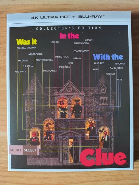 CLUE (1985) - US 4k Ultra HD and Region A blu ray + slipcase, Tim Curry ...