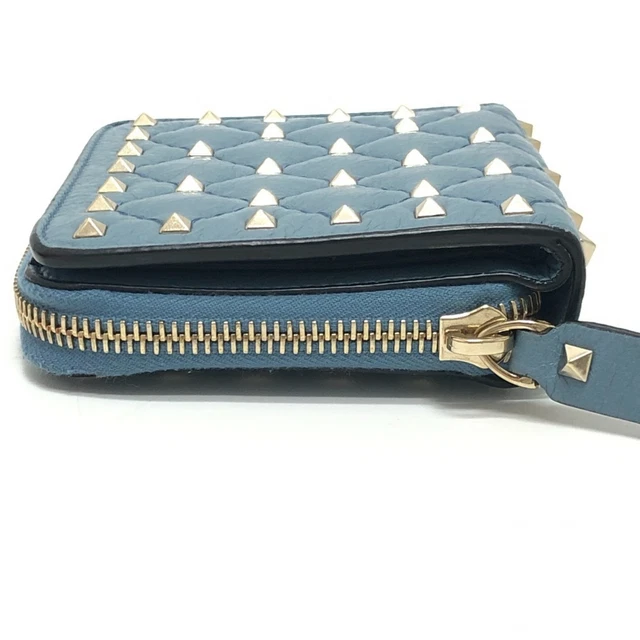 VALENTINO QUILTED ROCKSTUD Compact Wallet, Bi-fold Leather Women's ...