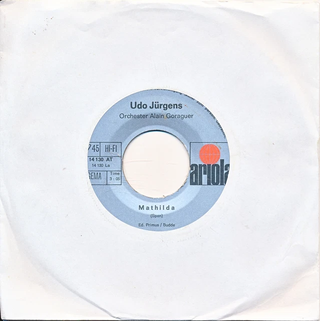 MATHILDA - UDO Jürgens - LC Single 7" Vinyl 258/21 EUR 4,99 - PicClick DE