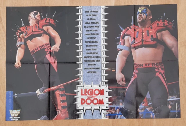 VINTAGE WWF WRESTLING Two-Sided Poster - Macho Man/Legion of Doom 1991 ...