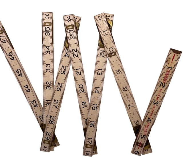 STANLEY NO X246 Folding Extension Ruler Vintage Green Tip Ball Lock ...