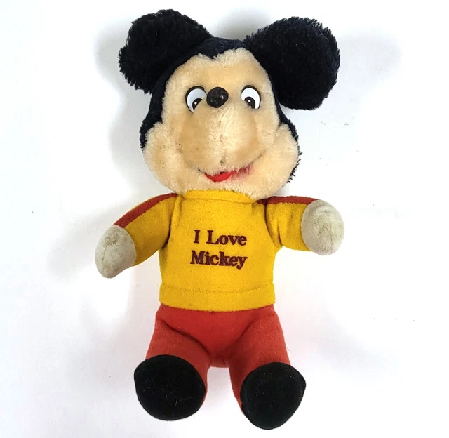VINTAGE PLUSH I Love Mickey Mouse Soft Toy 9" Disney AX366 £12.37 ...