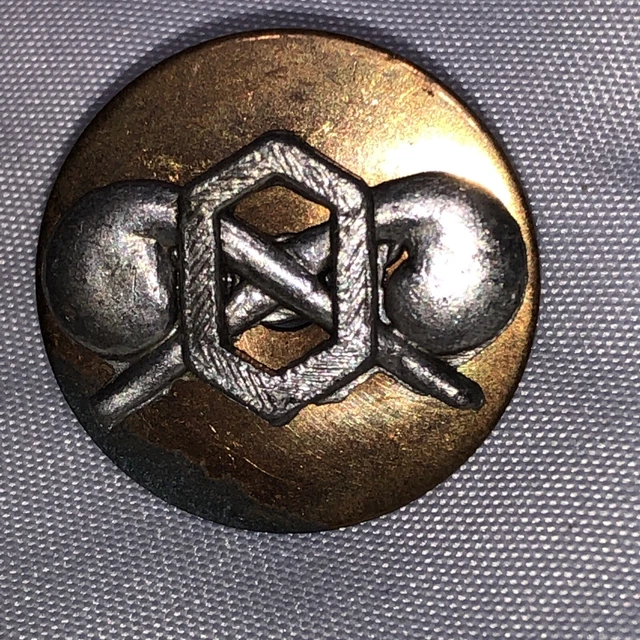 US MILITARY PIN Brass Silver Tone NS Meyer New York Double Tie Back ...