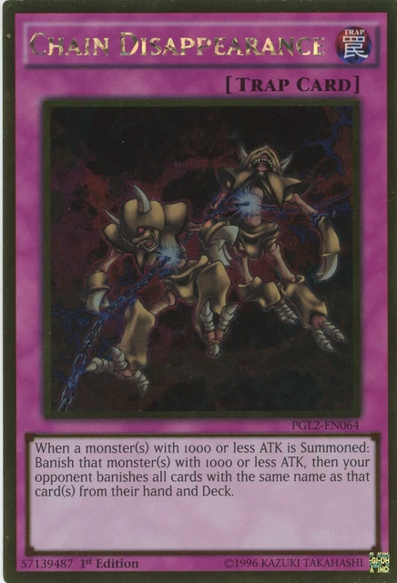 YUGIOH CHAIN DISAPPEARANCE PGL2-EN064 Gold Ultra seltene 1. Auflage LP/NM EUR 2,33 - PicClick DE