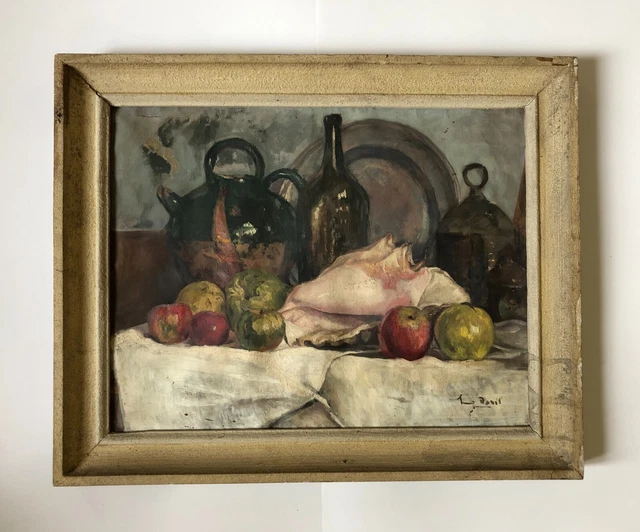 TABLEAU ANCIEN SIGNÉ, Nature Morte à La Conche, Huile Sur Toile Début XXe EUR 350,00 - PicClick FR