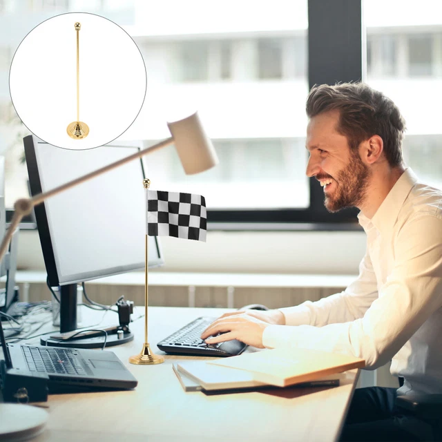 TABLE FLAG POLE Wear-resistant Poles Office Desk Accessories Stand £8. ...