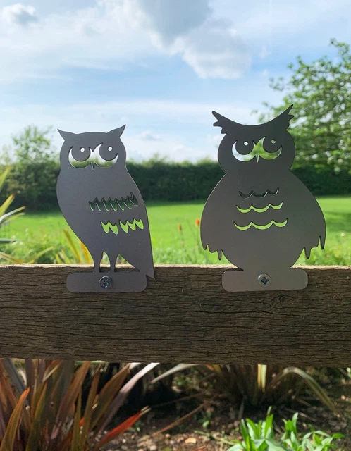 EULE STAHL GARTENZAUN Topper Ornament Vogel Set - Designed to rost ...