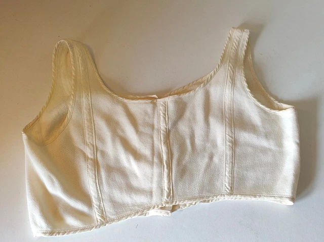 ORIGINAL VINTAGE 1940S TRUWEAR Knitted Cotton Vest Liberty Bodice UK 8 ...