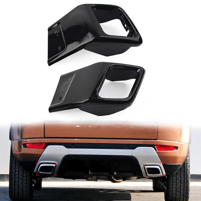 BLACK REAR BUMPER Exhaust Tube Trim For Land Rover Range Rover Evoque ...