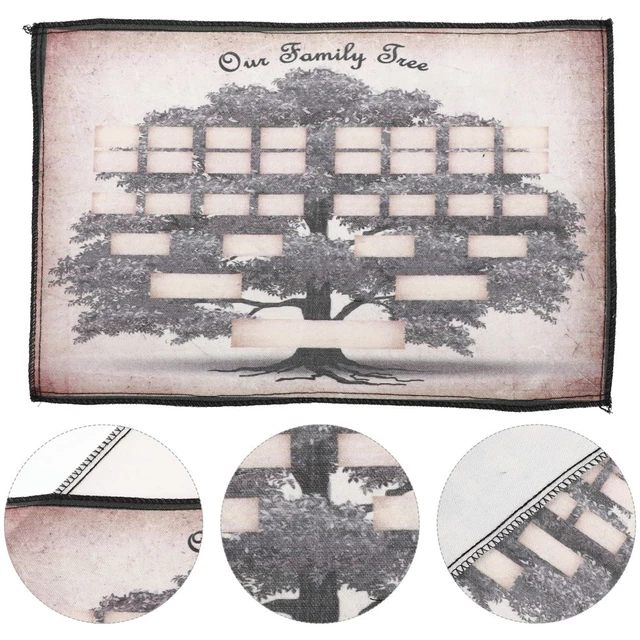FAMILY MEMBERS CHART Blank Tree Genealogy Charts Diagram Hanging ...