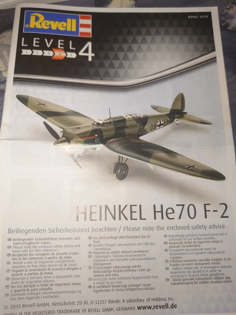 REVELL HEINKEL HE-70 1/72nd Scale Instructions Only £0.79 - PicClick UK