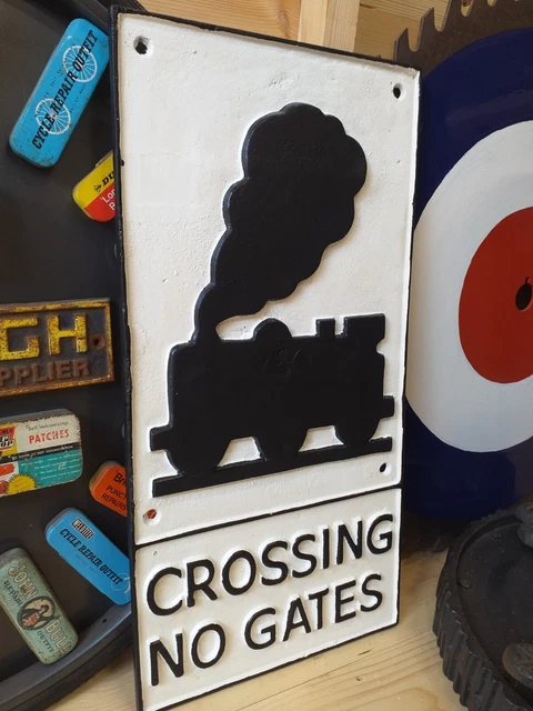 CAST IRON RAILWAY Level Crossing Metal Sign Weighs 8 Kg New $87.57 ...
