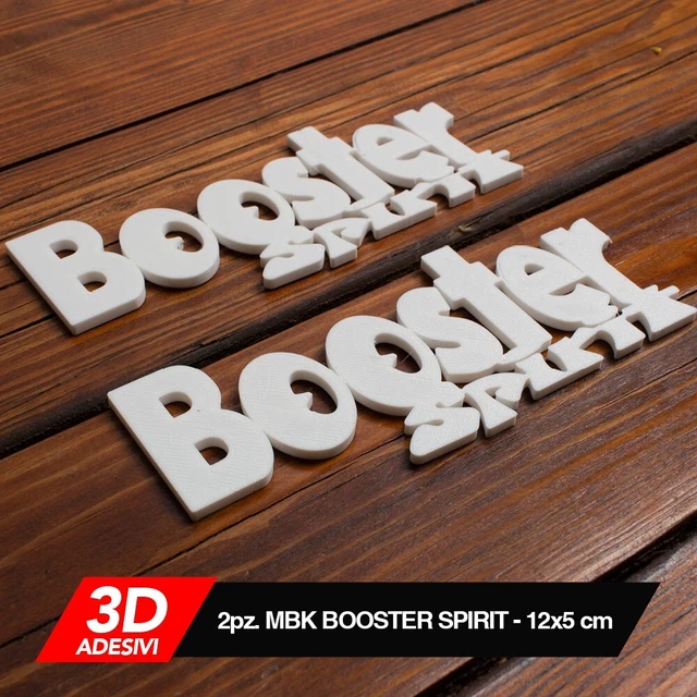 2 ADESIVI 3D MBK BOOSTER SPIRIT scritta logo sticker fregio STAMPA 3D ...