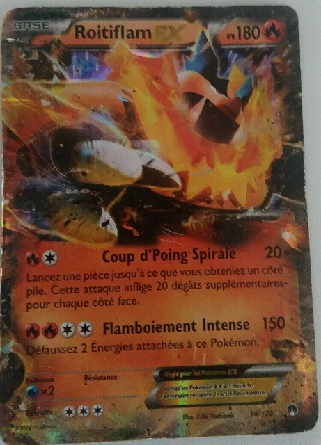 CARTE POKÉMON ROITIFLAM Ex 14/122 d'occasion en bon état EUR 5,90 ...