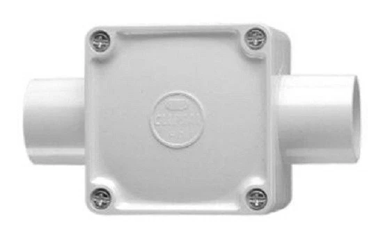 CLIPSAL PVC SQUARE JUNCTION BOX 32mm 2-Way Through Entry, Grey *Aust ...