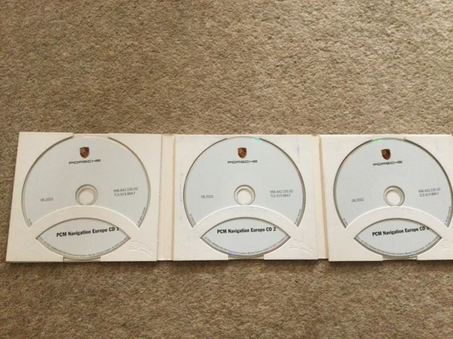 PORSCHE 911 CAYENNE Boxster EUROPE CD 3 Disk Sat Navigation Disc PCM ...
