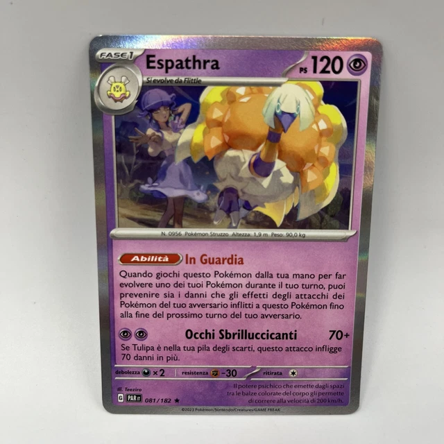 PAPIER POKEMON ESPATHRA Holo (It) 081-182 Paradox Tempête EUR 2,75 ...