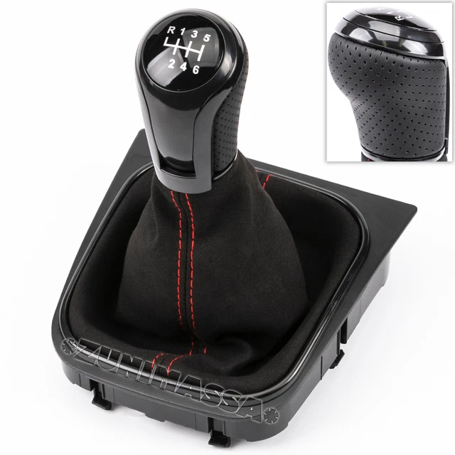 FOR VW GOLF 5 6 VI JETTA GEAR SHIFT STICK KNOB 6 SPEED HANDLE Alcantara ...