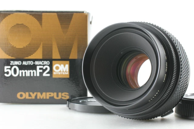 [RARE MINT IN BOX] Olympus OM Zuiko Auto-Macro 50mm f/2 MF Lens JAPAN £ ...
