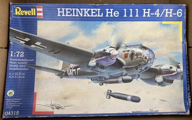 HEINKEL HE 111 H-4/H-6 Revell 1/72 rare, kit neuf, boite usagée EUR 17 ...