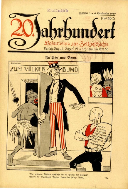 OSKAR GARVENS KARIKATUR "In Acht und Bann" Völkerbund Orig.Titelblatt ...