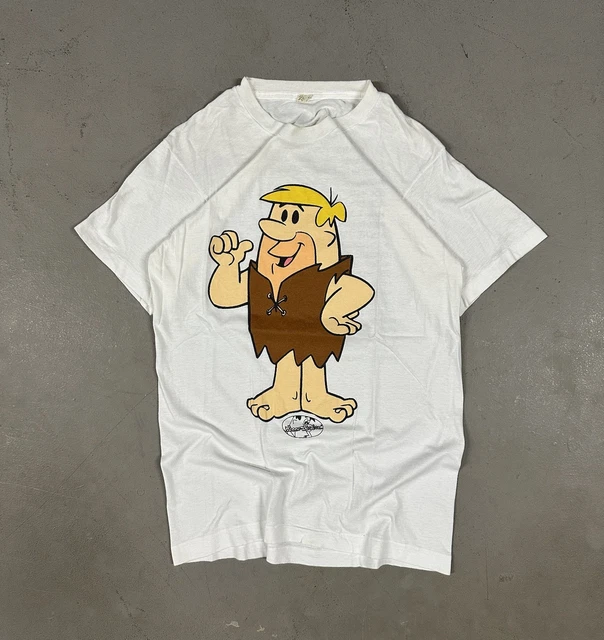 VINTAGE 80S SCREEN Stars Barney Rubble Flintstones Cartoon Retro Tee T-Shirt £44.72 - PicClick UK