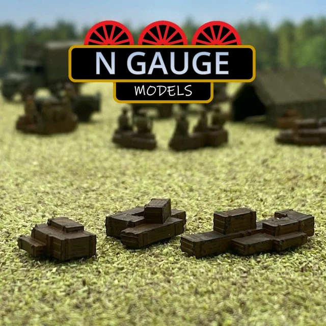 PAINTED -1:148 N Scale Gauge WW2 Ammo Wooden Crates (WW1 Pallet ...