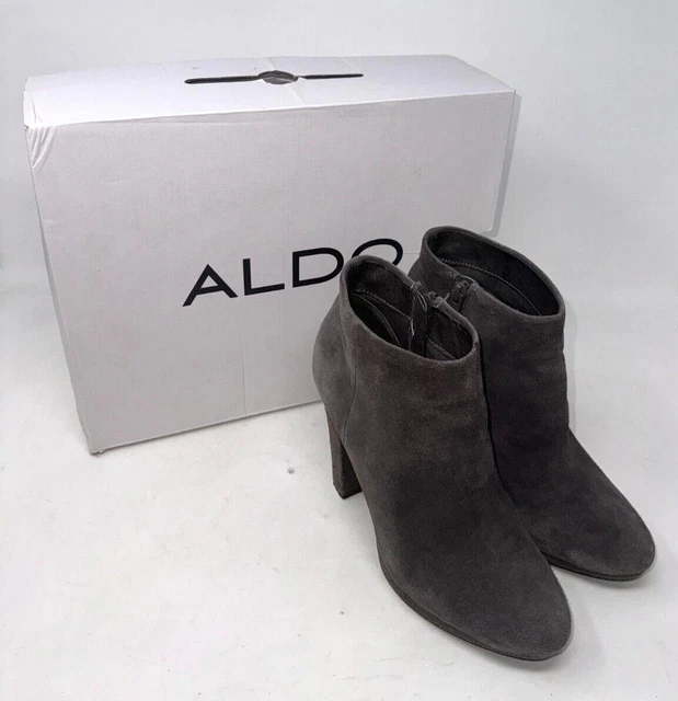 LADIES ALDO ZIPPED Ankle Boots Grey Real Suede Leather UK Size 4 EU37 £ ...