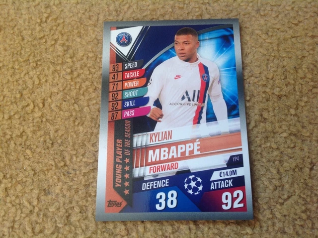MATCH ATTAX 2019/2020 Kylian Mbappe 101 base card Mint New & Rare FREE ...