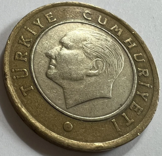 TURKEY 1 LIRA 2009 Turk Lirasi Bimetallic Coin Combined Shipping £0.78 ...