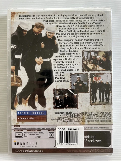 DVD - THE LAST DETAIL (1973) Region Free - Jack Nicholson - BRAND NEW ...