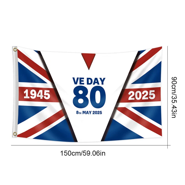 2025 VE DAY 80th Anniversary Flag 3x5 Ft VE Day Flag Memorabilia Flag ...