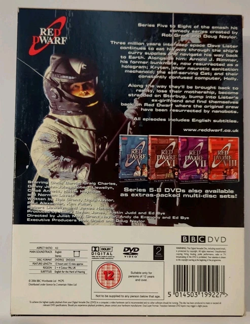 RED DWARF JUST the Shows V, VI, VII, VIII Volume 2 DVD Box Set Comedy 5 ...