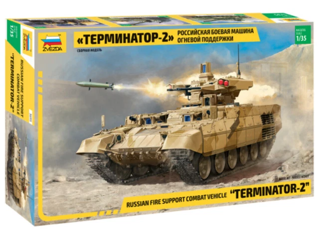 RUSSIAN MILITARY MACHINE Fire Support Tanks Terminator-2 Plastique Kit ...