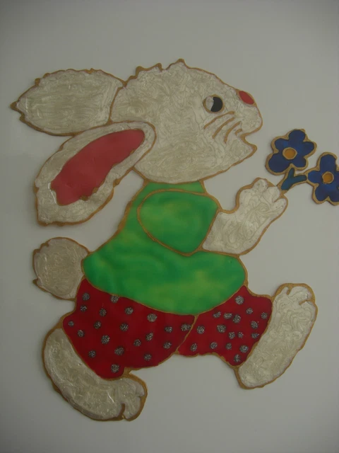 WINDOW COLOR FENSTERBILD auf Folie Hase Osterhase mit Ente EUR 5,00 ...
