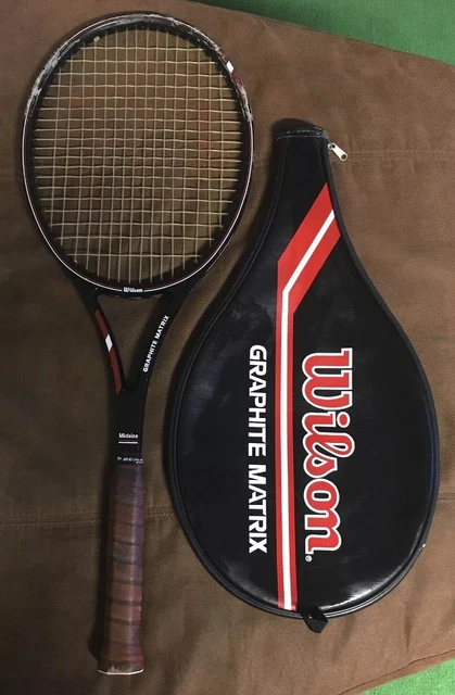 WILSON GRAPHITE MATRIX Vintage Tennis Racket Original Cover Leather ...