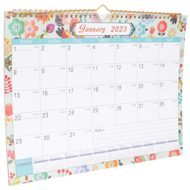 NOTANT LE CALENDRIER Mensuel Quotidien Mural De La Pièce Bureau EUR 19 ...