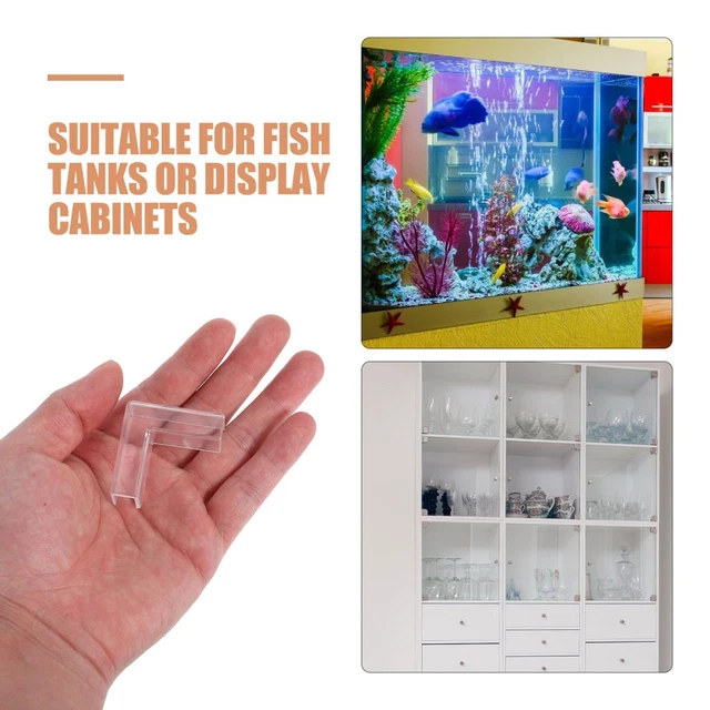 10 PCS TRANSPARENT Plastic Glass Clamps L Shaped Connectors for ...