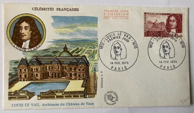 FRANCE ENVELOPPE FDC 1er Jour timbre Yt 1623 A LOUIS LE VAU EUR 2,00 - PicClick FR