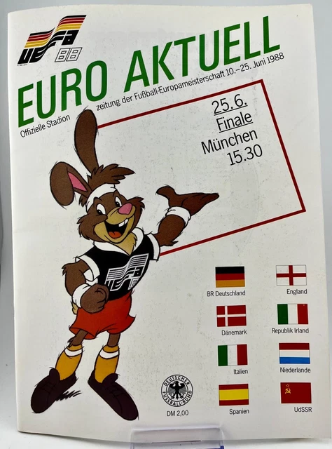 EURO 88 EUROPEAN Championships 1988 Official Programme, Final USSR v ...