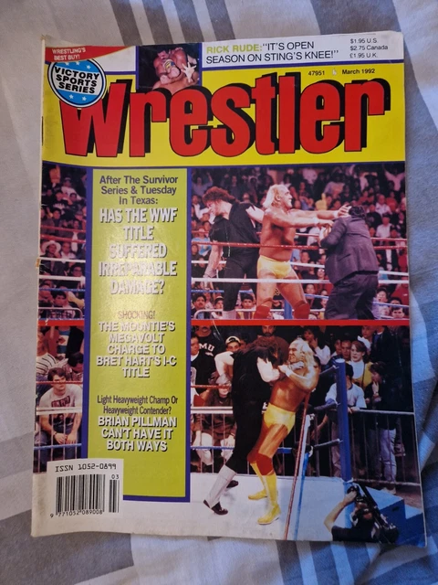 THE WRESTLER MARCH 1992 Magazine Hulk Hogan WWF PWI £6.50 - PicClick UK