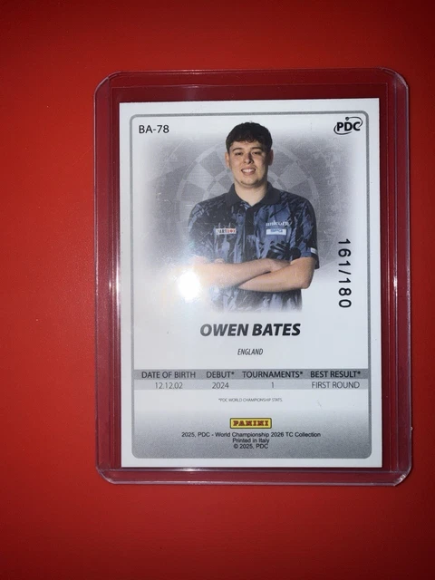 PANINI PDC WORLD Darts Championship 2025 Owen Bates /180 £1.16 ...