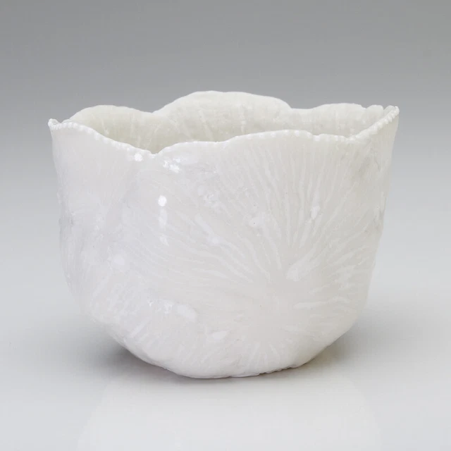 KUTANI WARE Michiko Sakai Sake Cup All-Pasted Flower Design w/ Paper ...