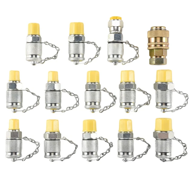14PCS HYDRAULIC PRESSURE Test Point Testing Coupling Adapter Set ...