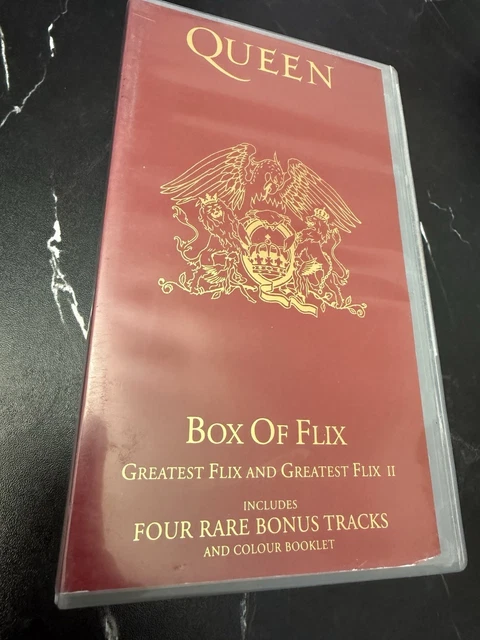 QUEEN - BOX Of Flix Double VHS Box Set - 2 x Greatest Hits/Flix 1 and 2 ...