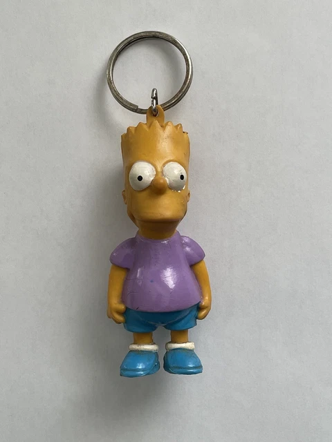 VINTAGE BART SIMPSON Keychain Simpsons Key Chain PVC Figure Purple ...