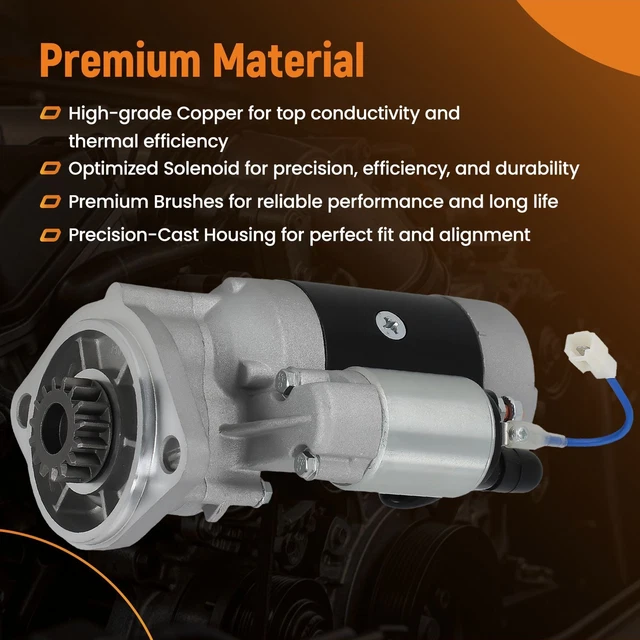 STARTER MOTOR FOR John Deere Compact Track Loader with Yanmar 4TN86CHT ...
